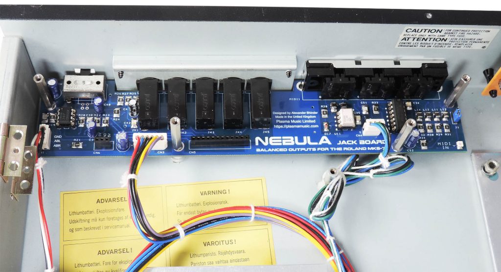 Nebula Balanced Outputs for the Roland MKS-70 - Plasma Music Limited