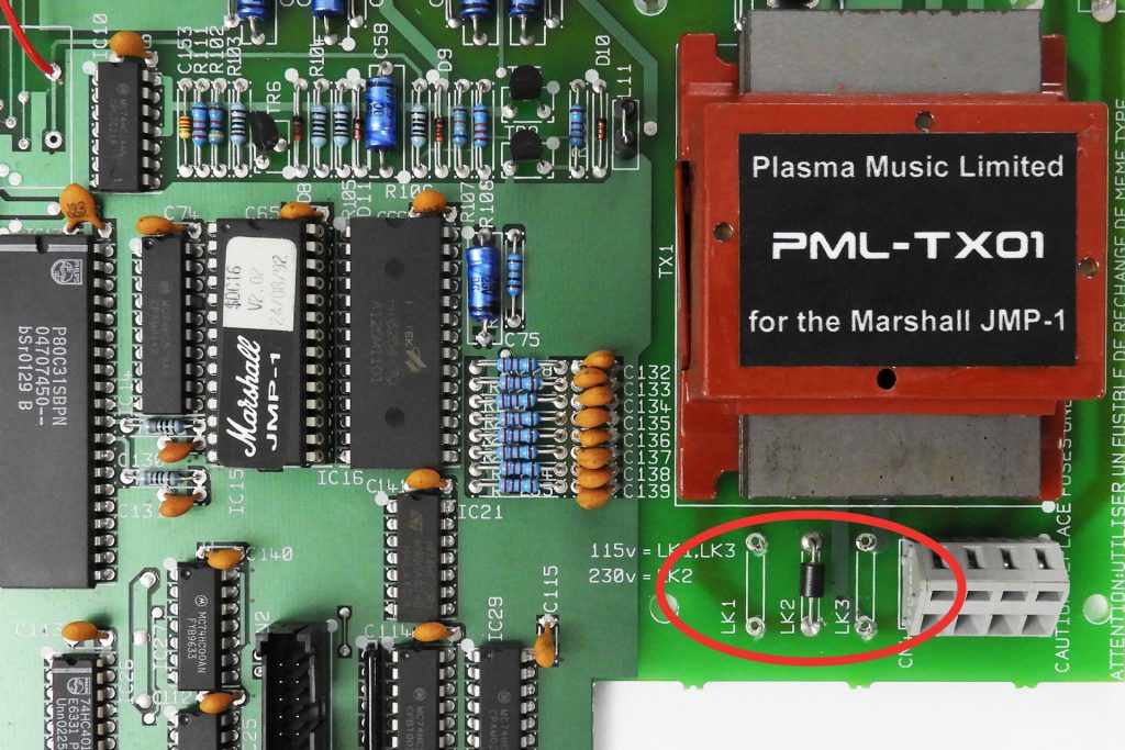 Marshall JMP-1 Input Voltage Selection - Plasma Music Limited